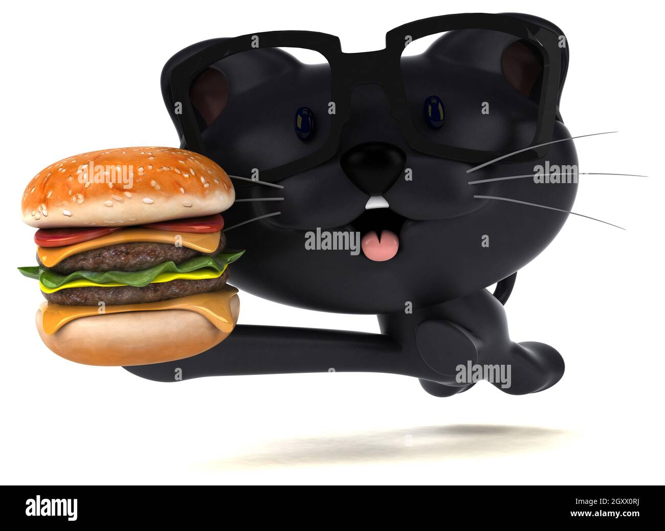 Fun cat - 3D Illustration Stock Photo - Alamy