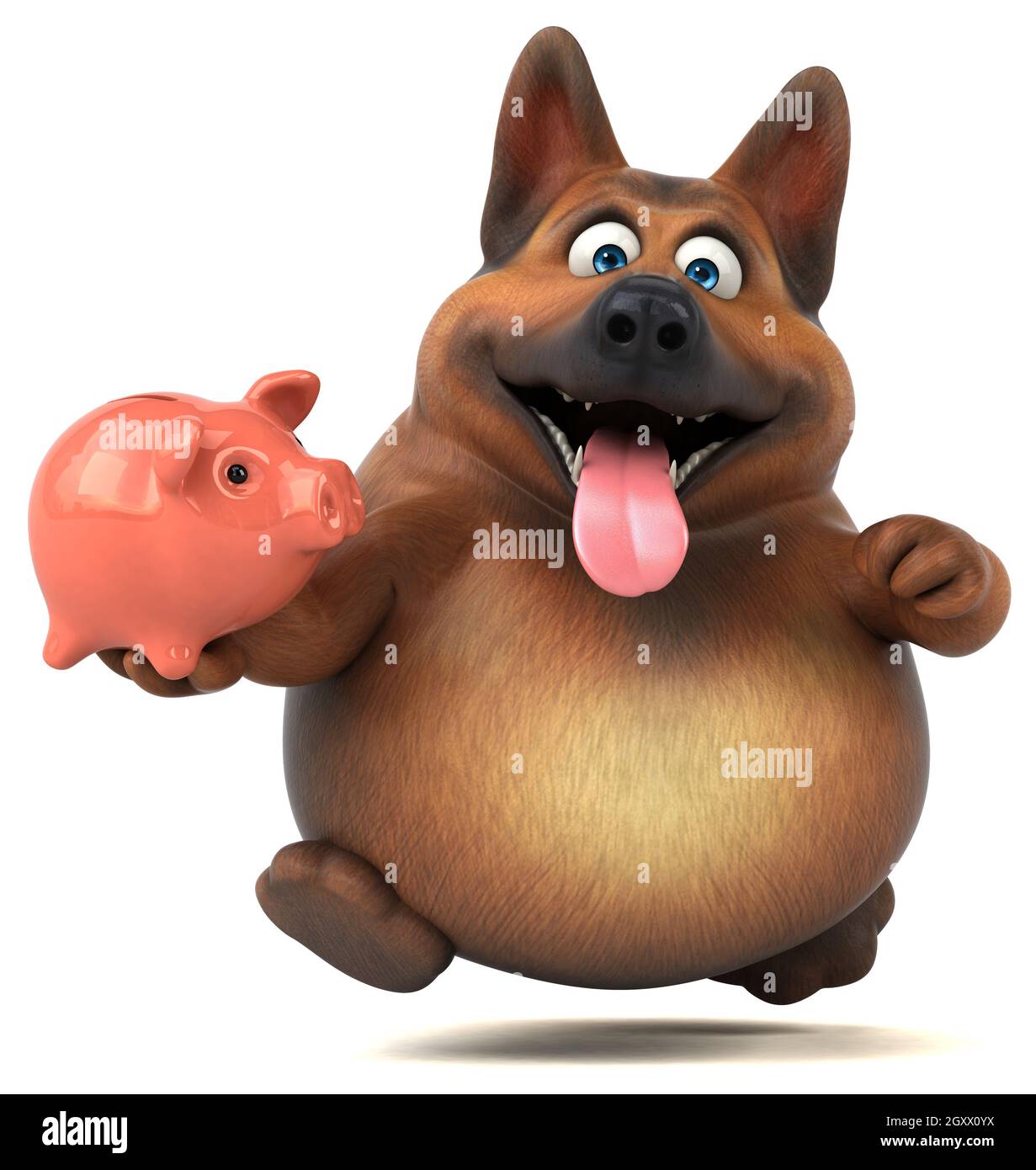 Fun german shepherd dog - 3D Illustration Stock Photo - Alamy