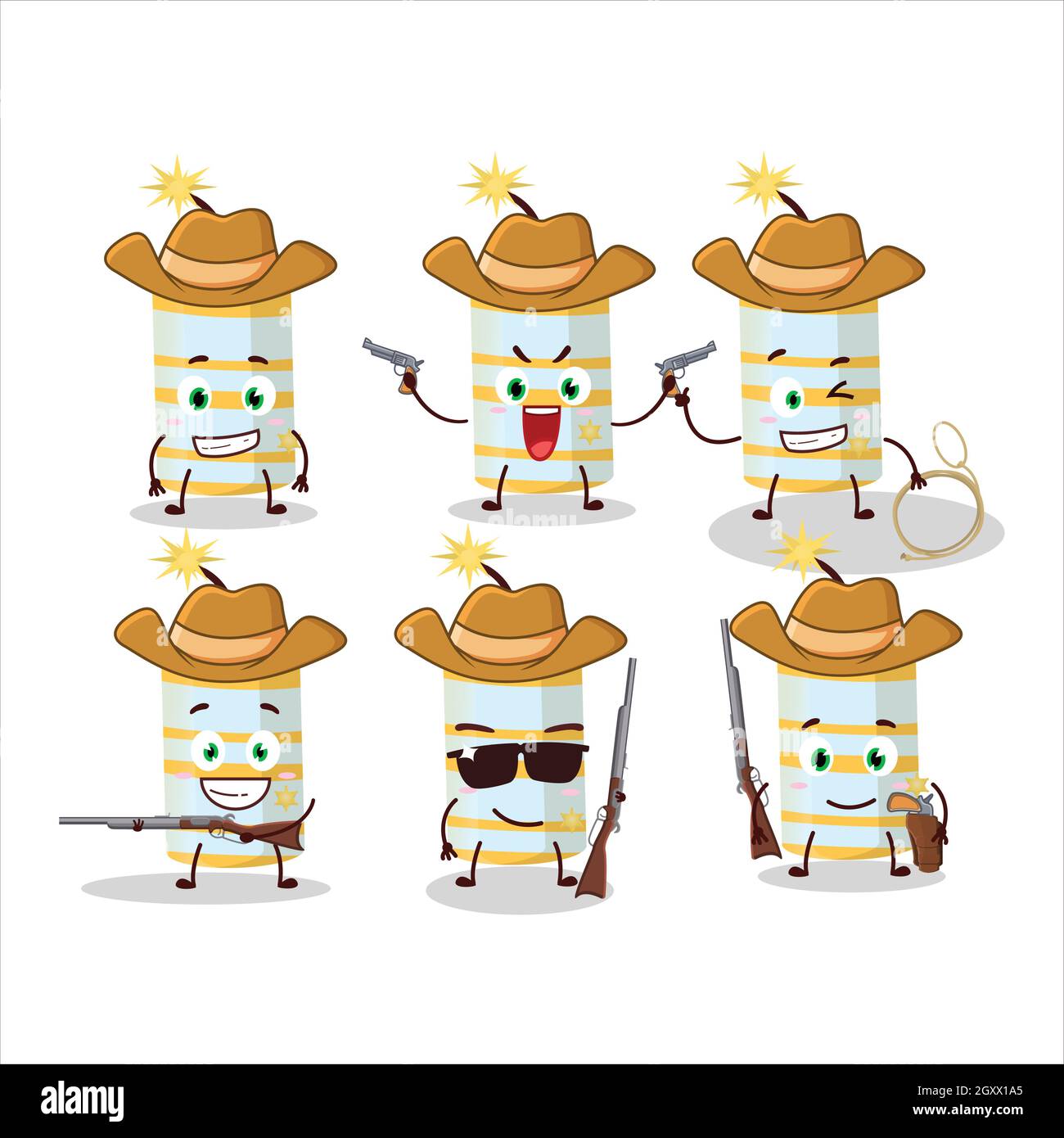 Cool cowboy yellow firecracker cartoon character with a cute hat ...
