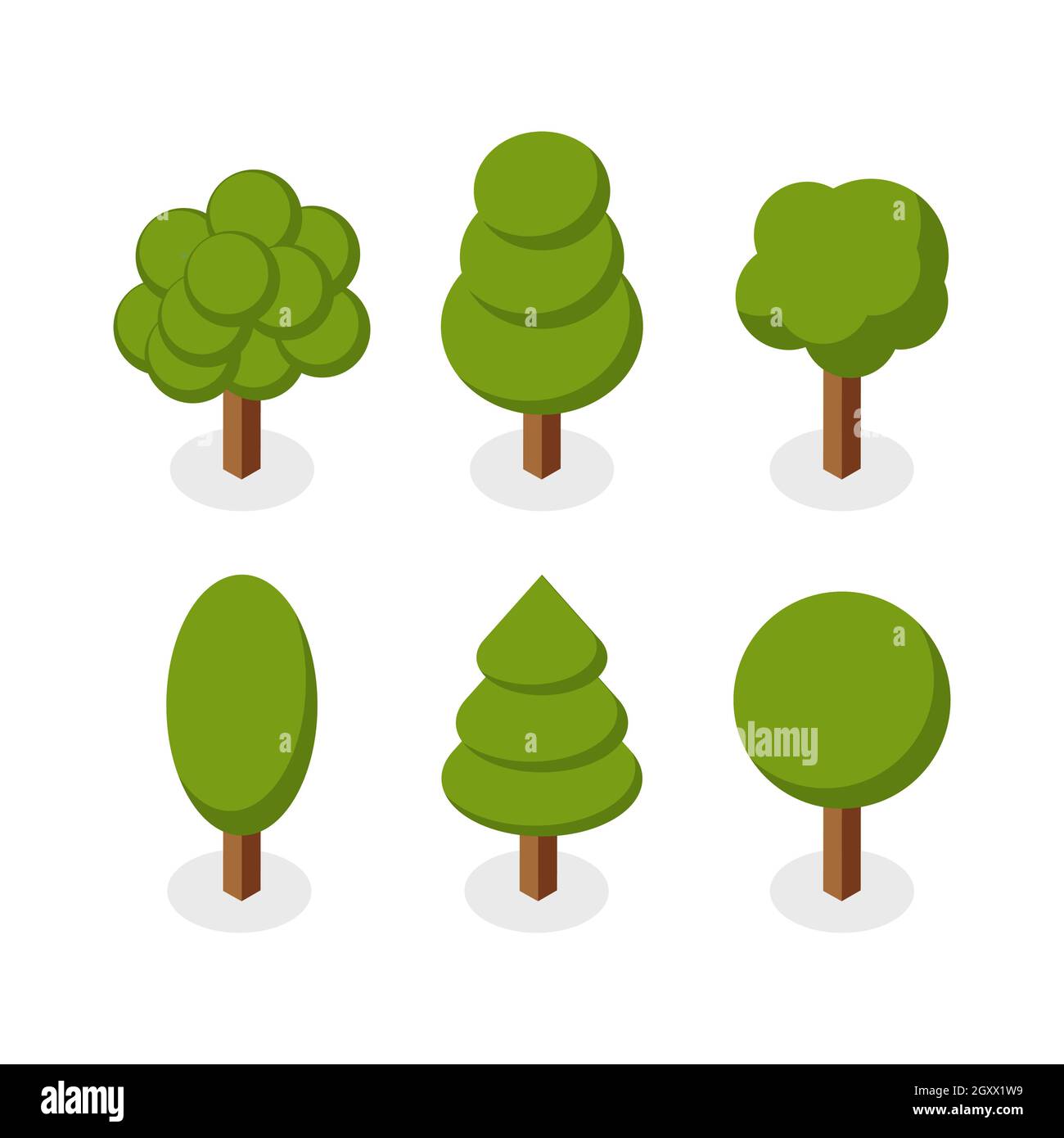Isometric type of trees set Vector illustration Stock Vector Image ...