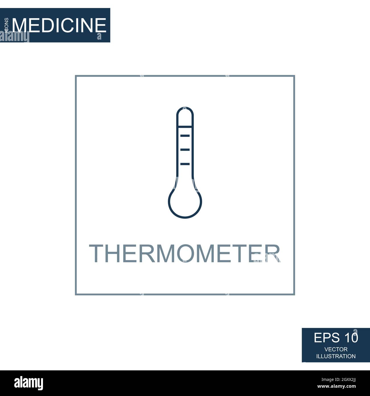 Abstract web icon, science medicine thermometer - Vector illustration ...