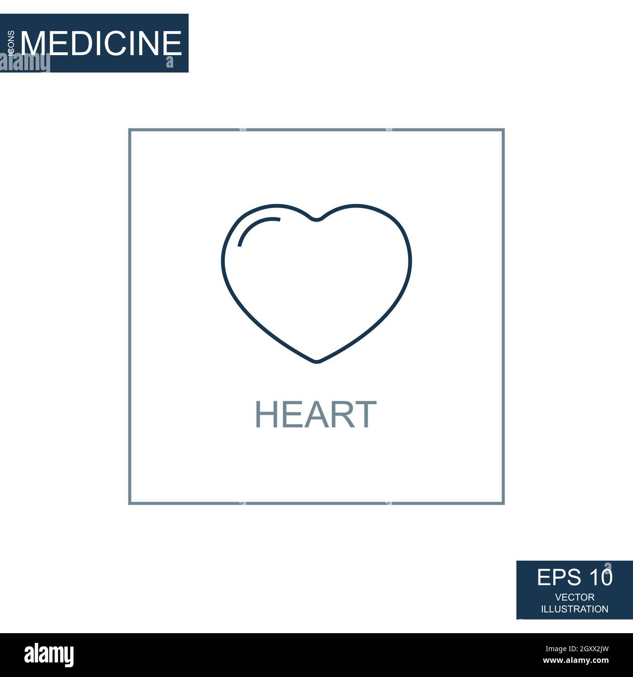 Abstract web icon, science medicine heart - Vector illustration Stock ...