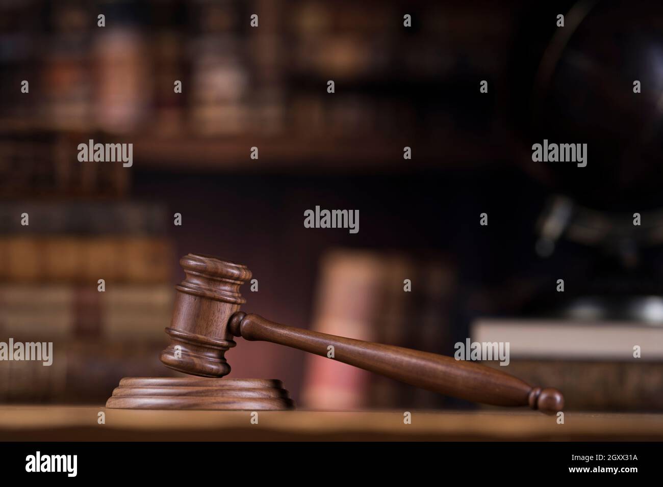 Mallet, Law, legal code and scales of justice concept Stock Photo - Alamy