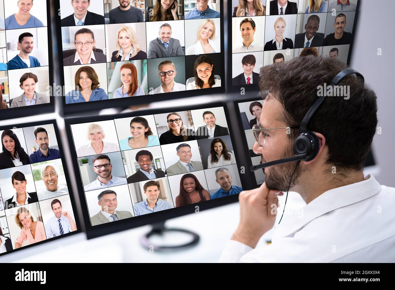 Setting up video conference hi-res stock photography and images - Alamy