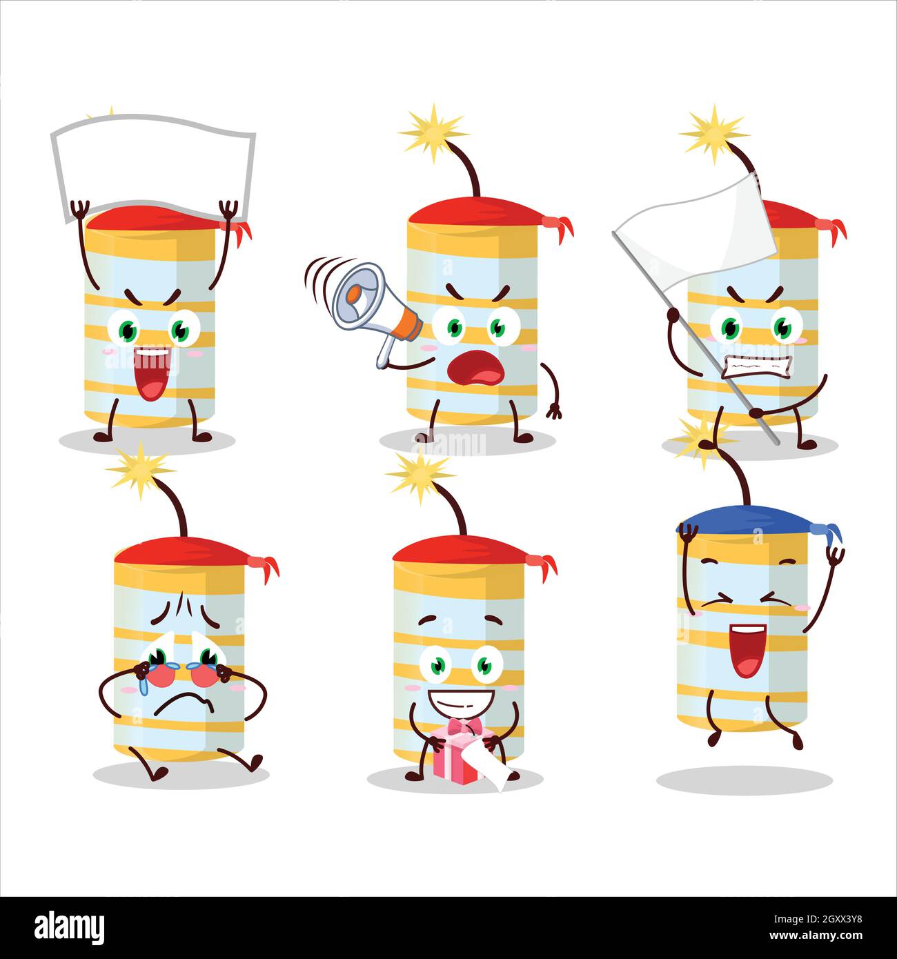 Mascot design style of yellow firecracker character as an attractive ...