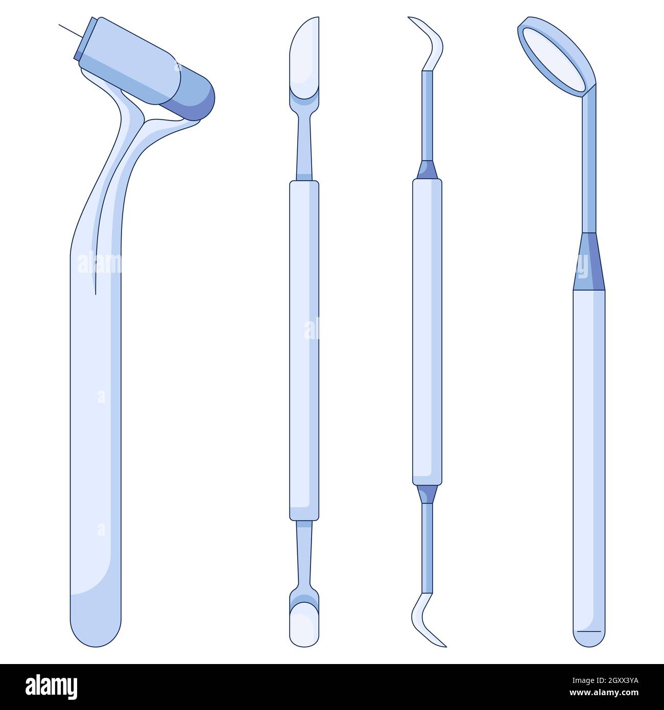 Dental tools and instruments icons set. Stomatology supplies vector ...