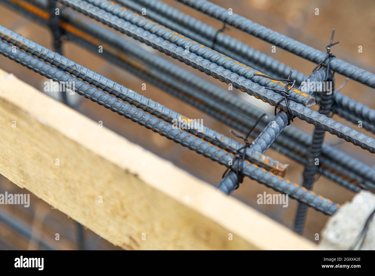 New Steel Rebar Framing Abstract At Construction Site Stock Photo - Alamy