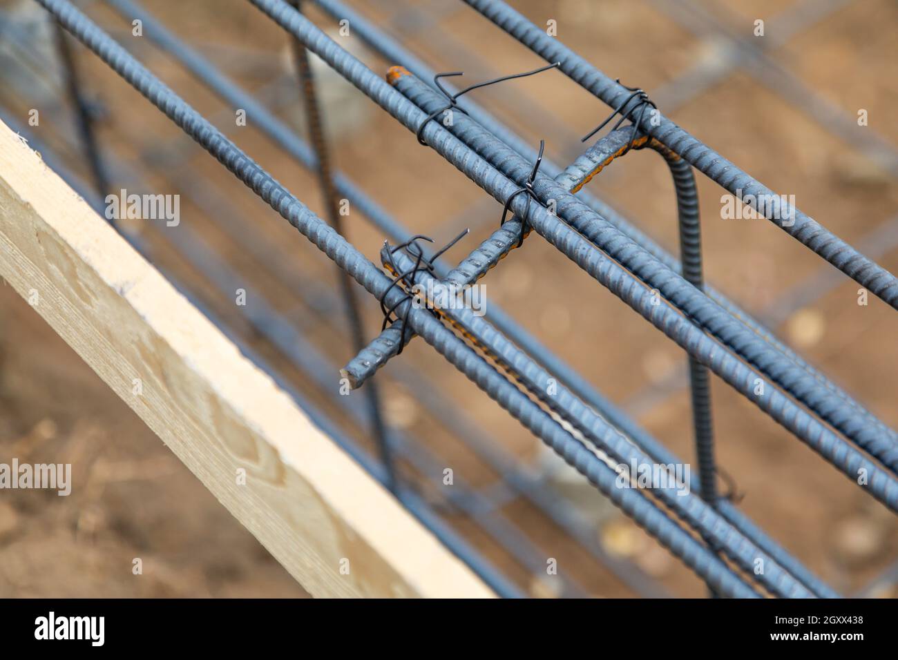 New Steel Rebar Framing Abstract At Construction Site Stock Photo - Alamy