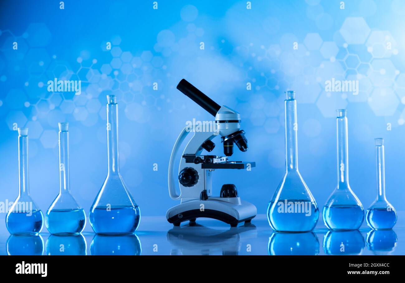 Microscope, Glassware, Laboratory beakers,Science experiment Stock ...
