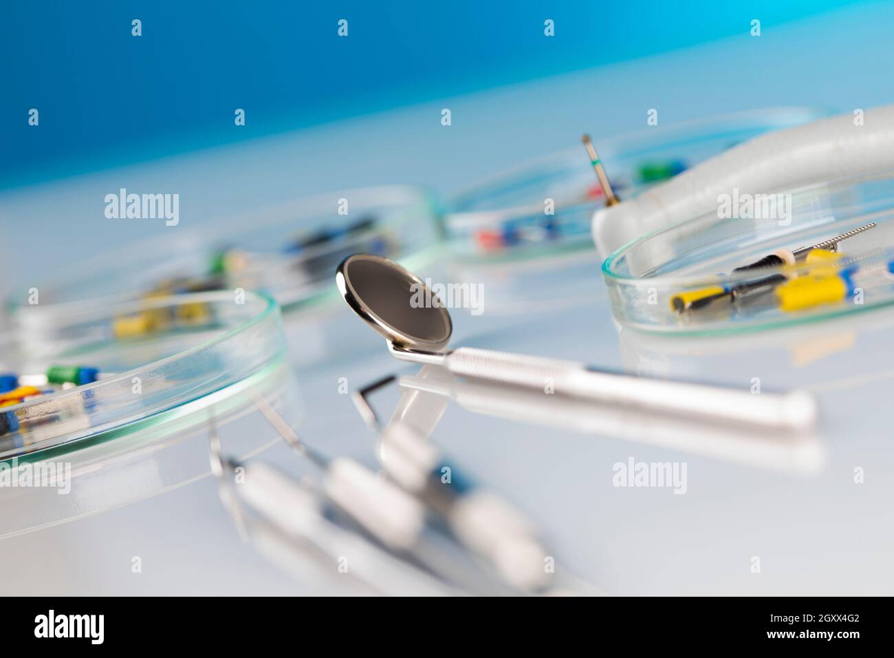 Set of metal medical equipment tools for teeth dental Stock Photo - Alamy