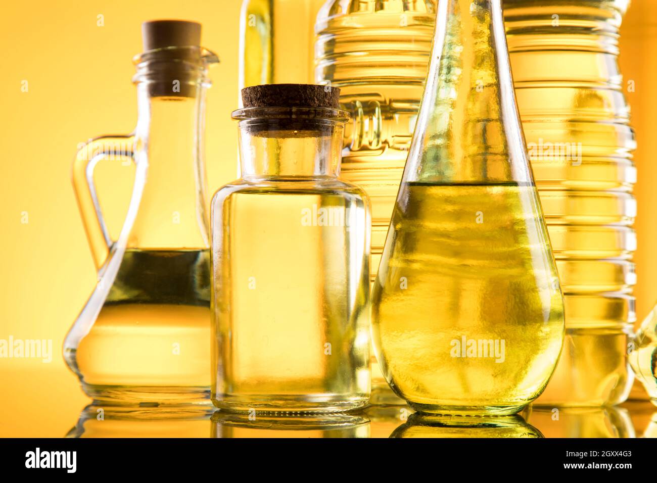 Cooking and food oil products, Extra virgin olive Stock Photo - Alamy
