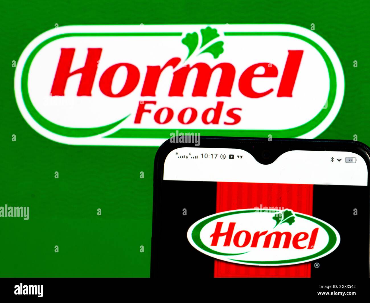 In this photo illustration Hormel Foods Corporation logo seen displayed ...