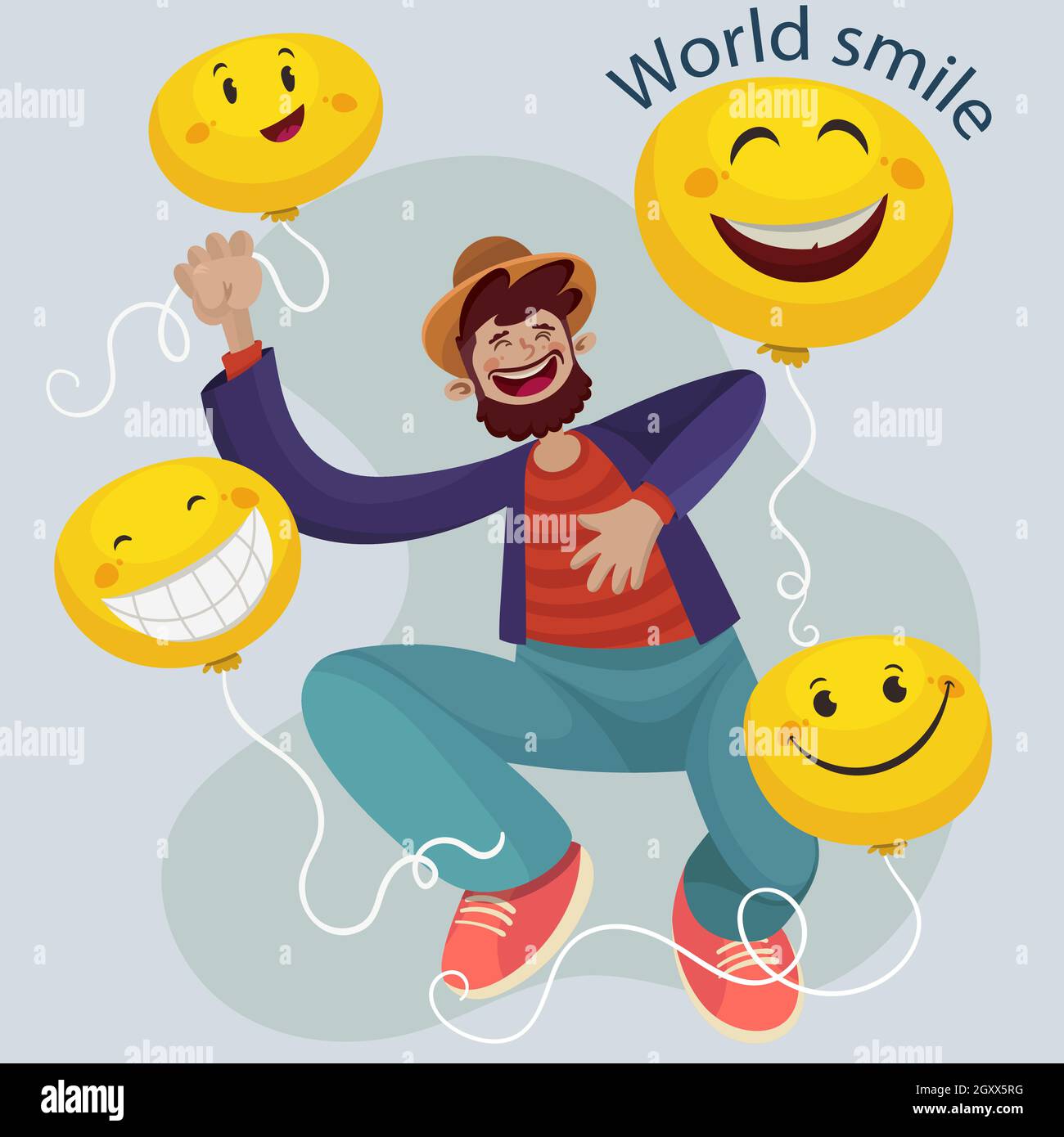 Flat world smile day illustration Vector illustration Stock Vector ...