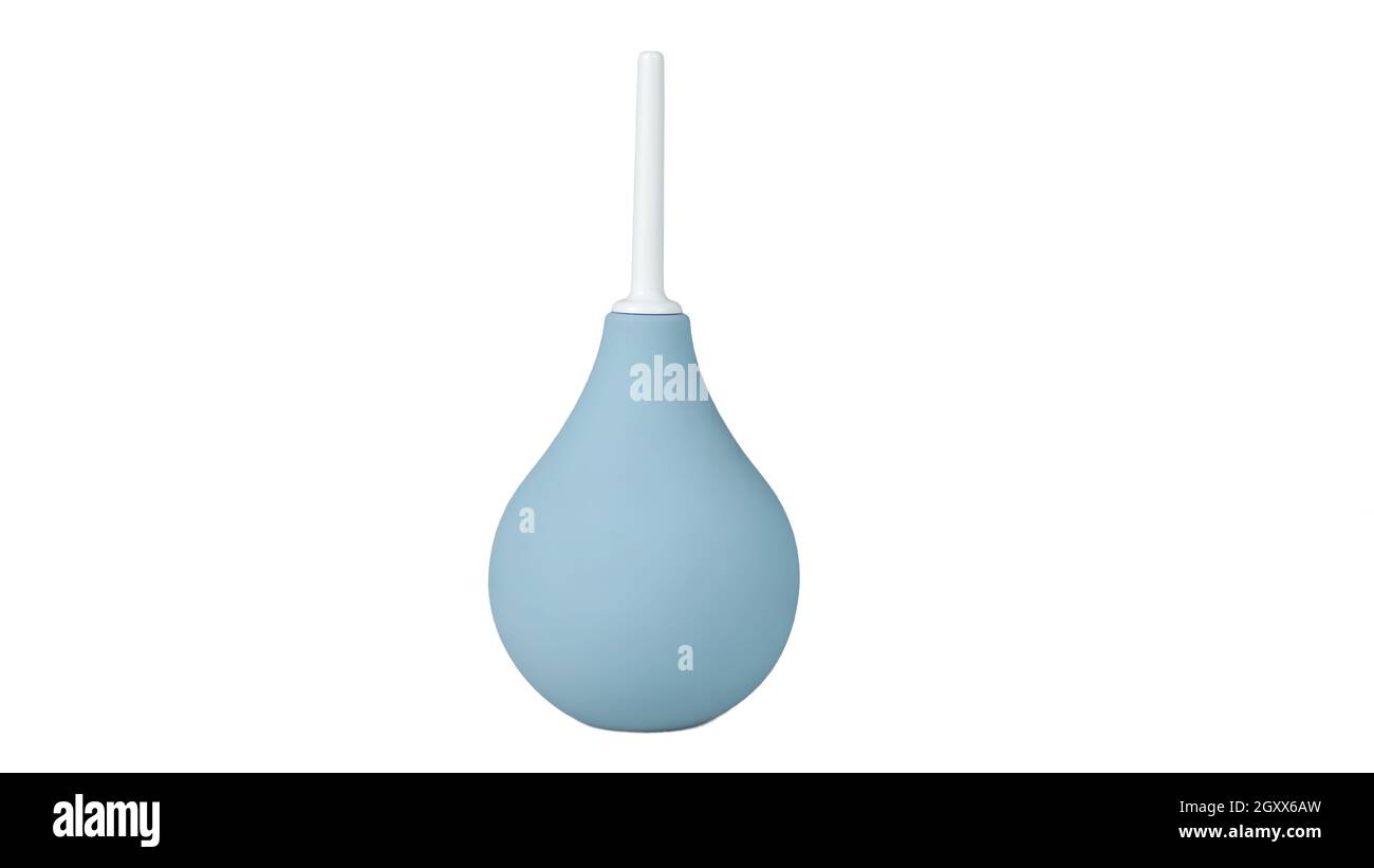 Photo of the syringe douche on white background Stock Photo - Alamy