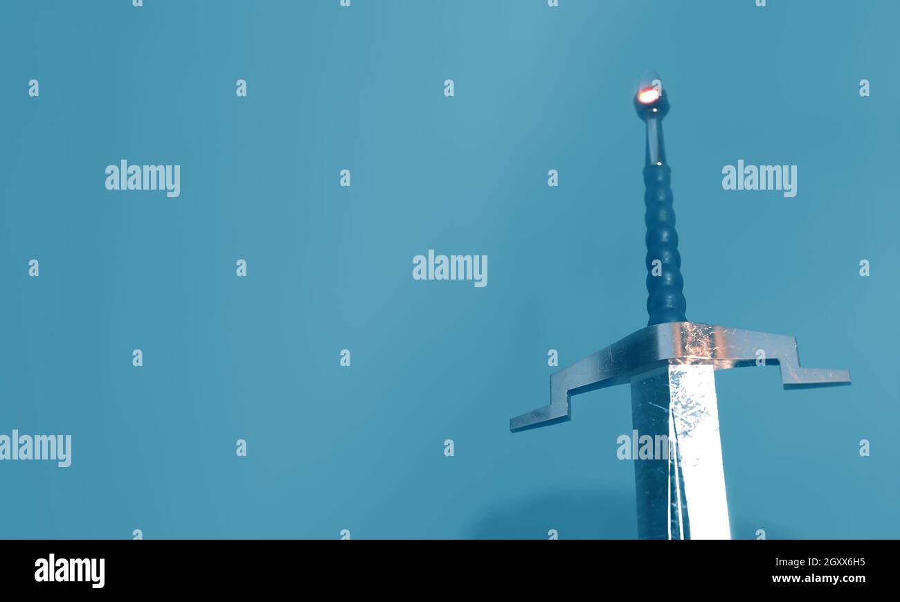 3d render of a sword in the stone with a surreal background Stock Photo ...