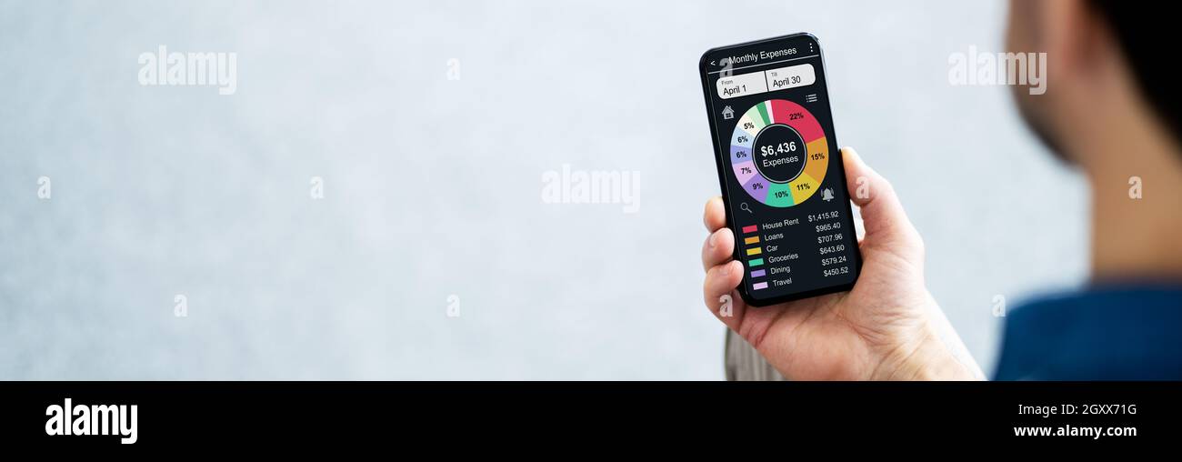 Money Tracker App. Budget And Expense Planning Stock Photo - Alamy