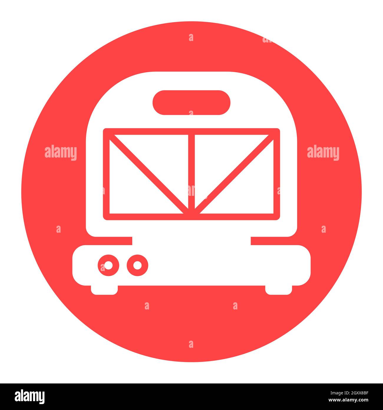Kitchen sandwich maker vector white glyph icon. Electric kitchen ...
