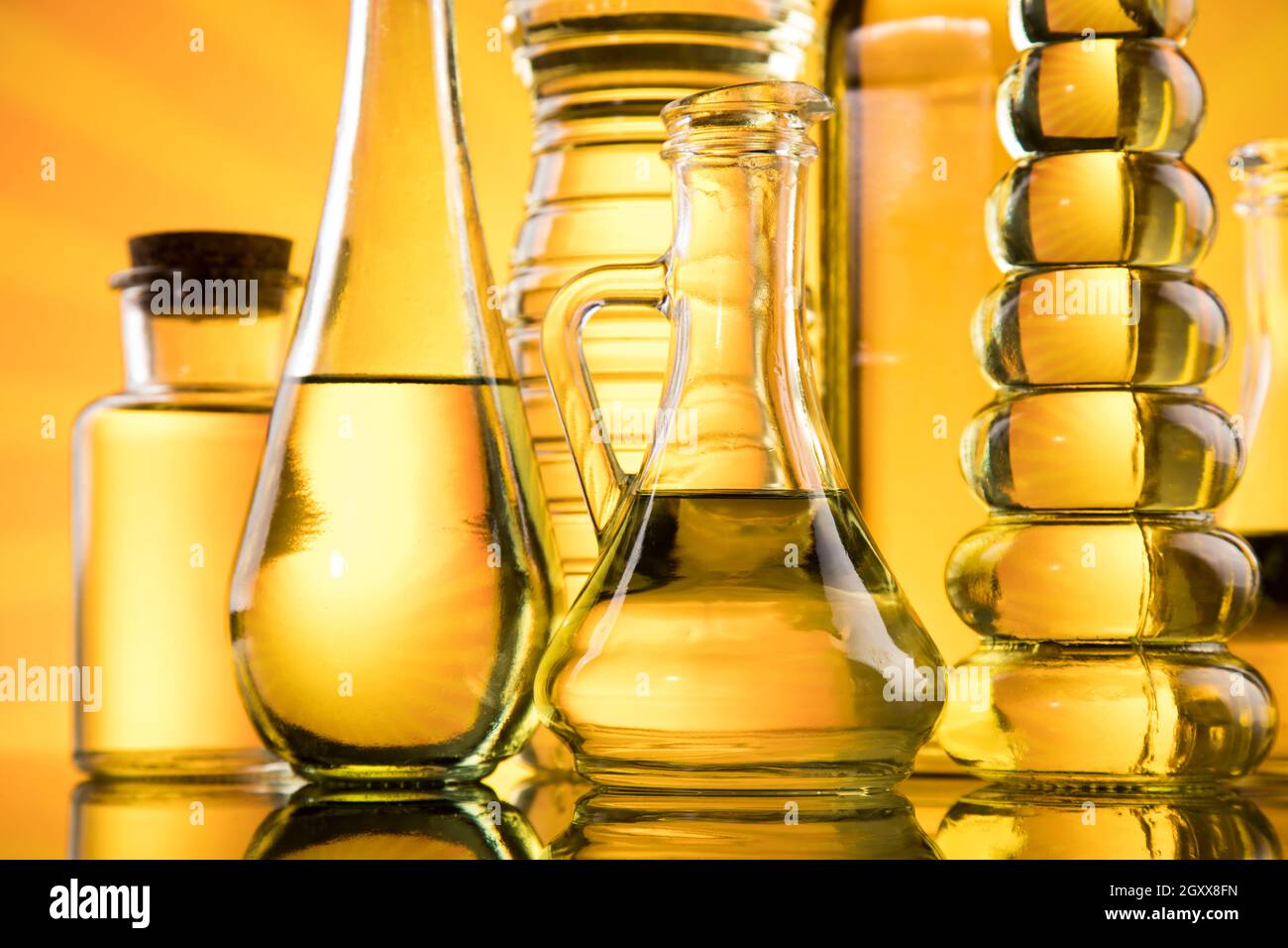 Extra virgin olive, oil products Stock Photo - Alamy