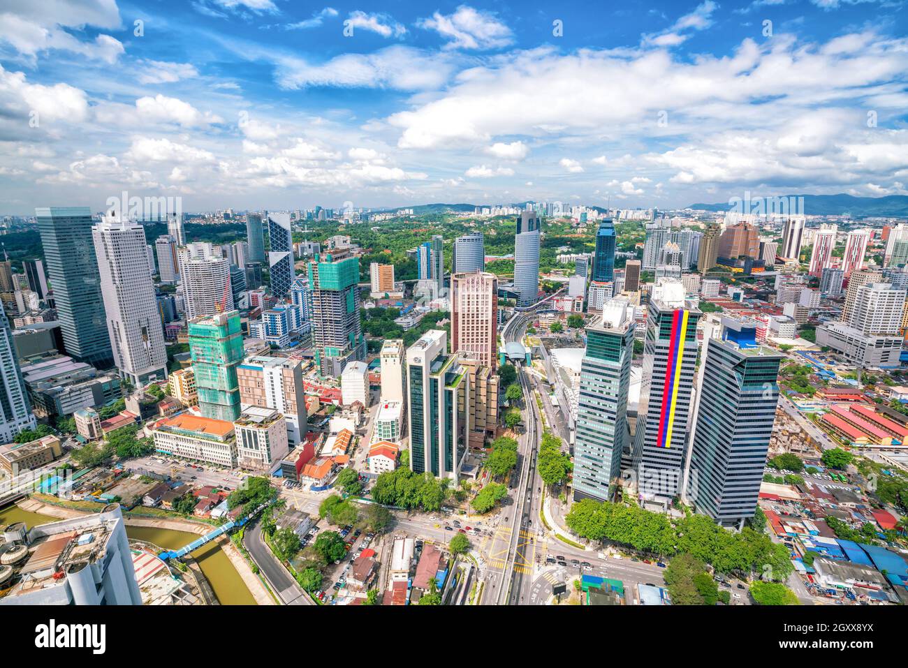 Downtown Kuala Lumpur skyline with blue sky in Malaysia Stock Photo - Alamy