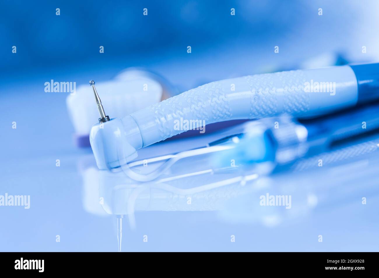 Set of metal medical equipment tools for teeth dental Stock Photo - Alamy