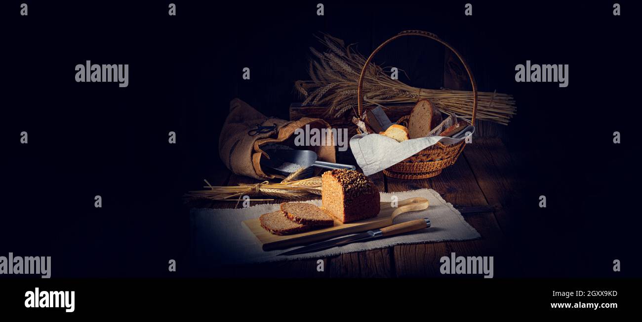Moist wholemeal bread, crushed or ground whole grain Stock Photo - Alamy