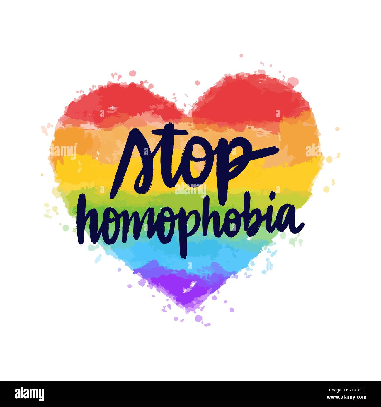 Watercolor stop homophobia Vector illustration Stock Vector Image & Art ...
