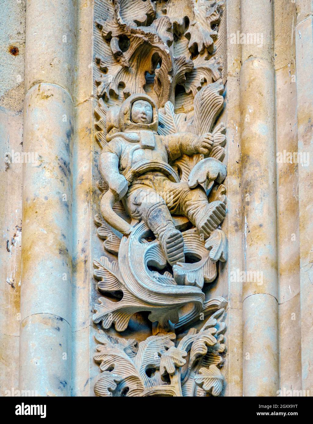 Astronaut carved on the facade of the cathedral of Salamanca in Spain ...