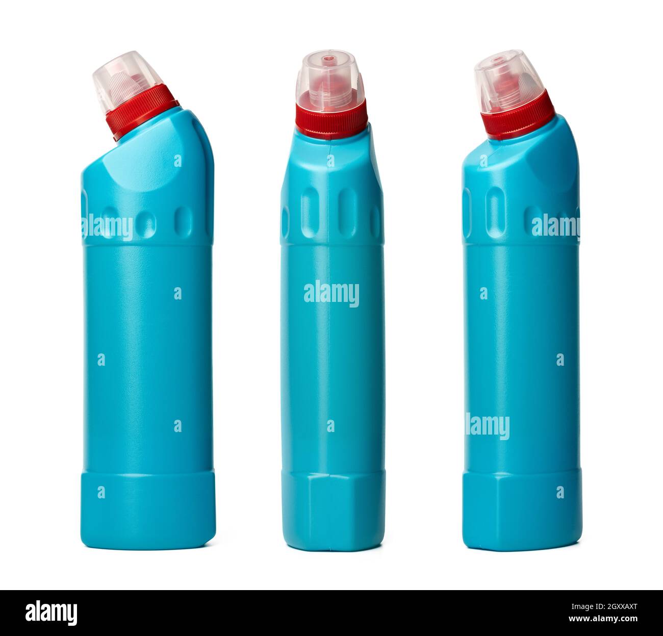 Blue plastic bottle of liquid detergent isolated on white Stock Photo ...