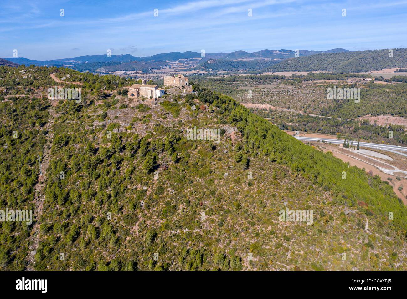 Castellar castle and church of San Miguel in Aguilar de Segarra from ...