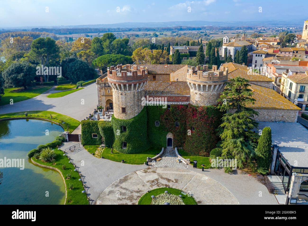 The Peralada castle is located in Peralada Catalonia Spain. It was ...