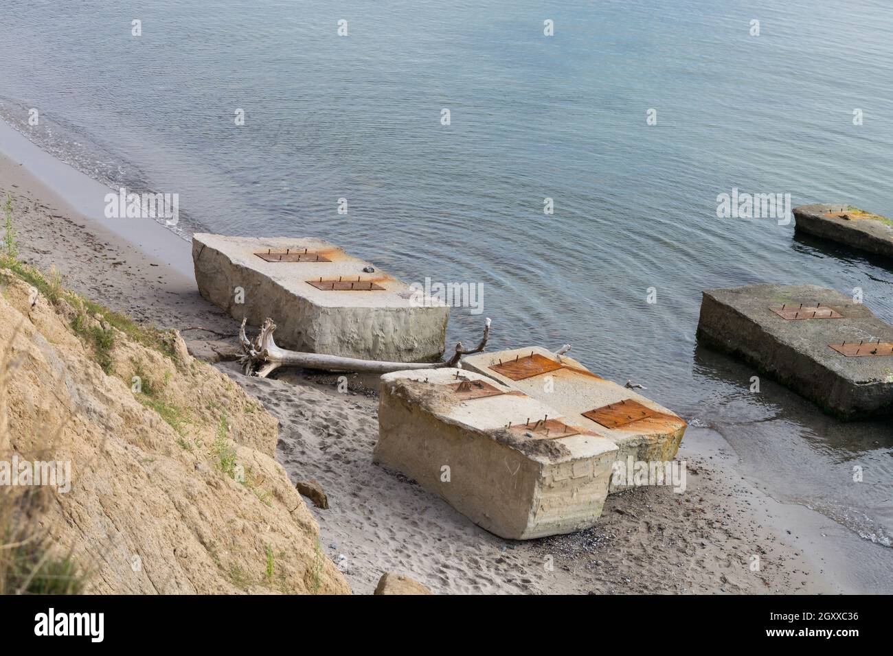 Coast bunker. Coast bunker from the WW2 in the Baltic Sea Fischland ...