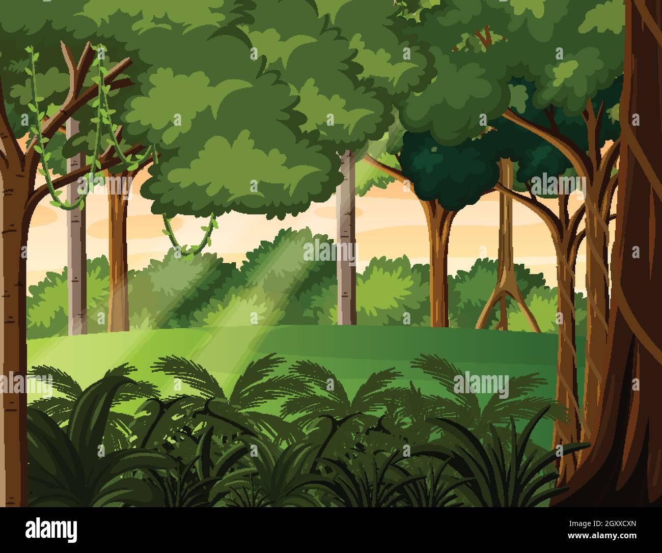 Nature forest landscape background illustration Stock Vector Image ...