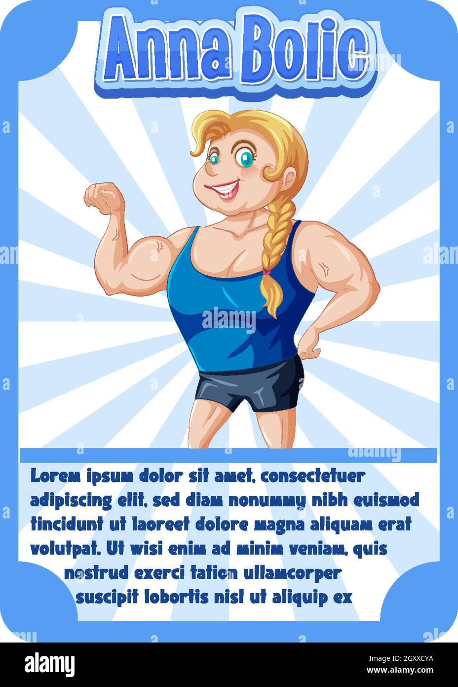 Character game card template with word Anna Bolic illustration Stock ...