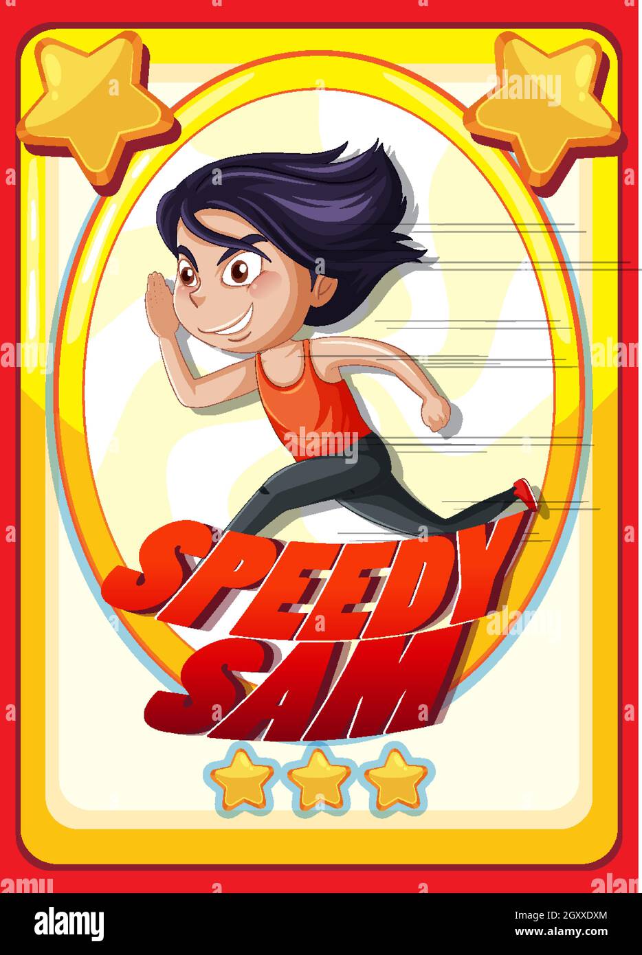 Character game card template with word Speedy Sam illustration Stock ...