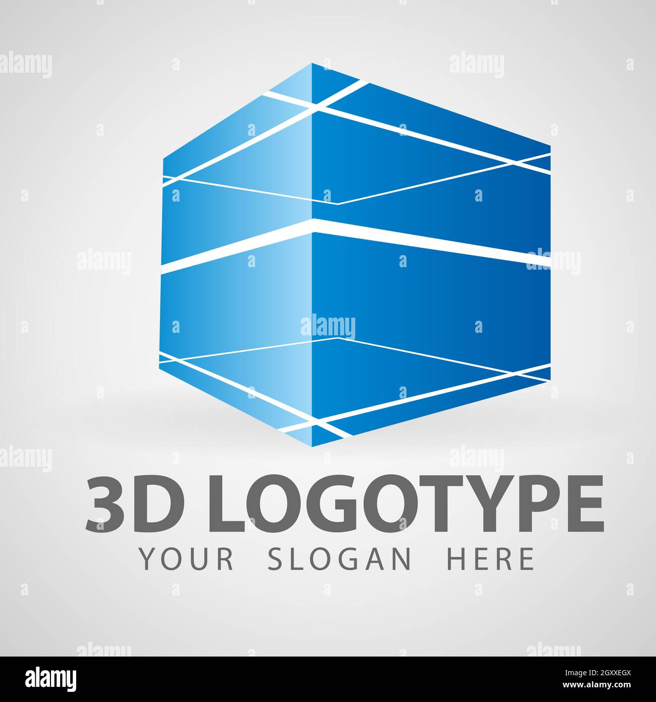 3D geometry Abstract rectaungle company vector logo icon. Box logo ...