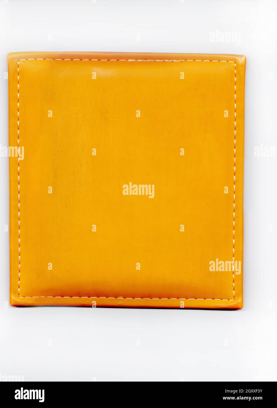 Cover in yellow. Notebook with yellow cover. Family album leather ...