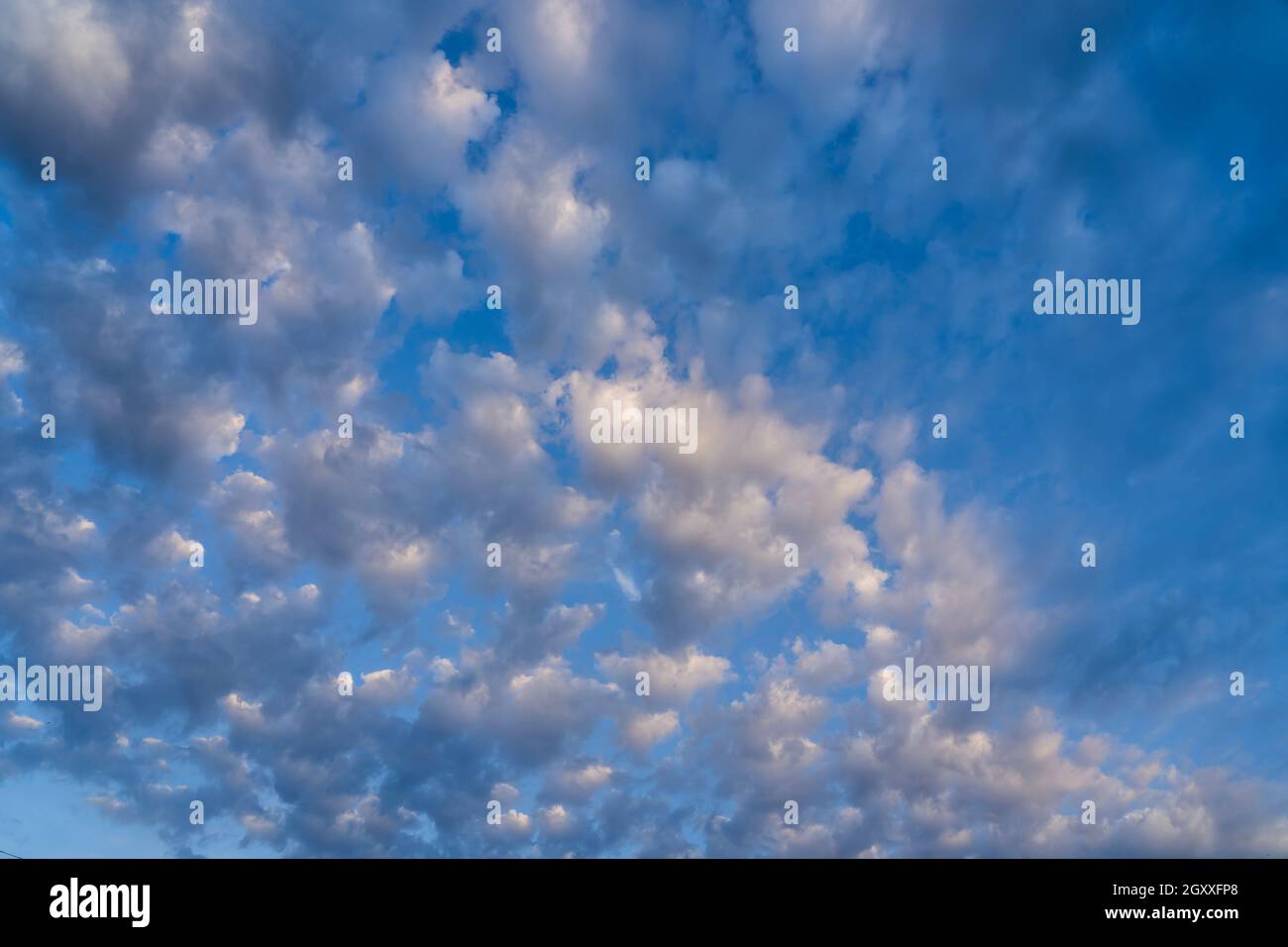 Beautiful clouds of different shapes in the sky before sunset Stock ...