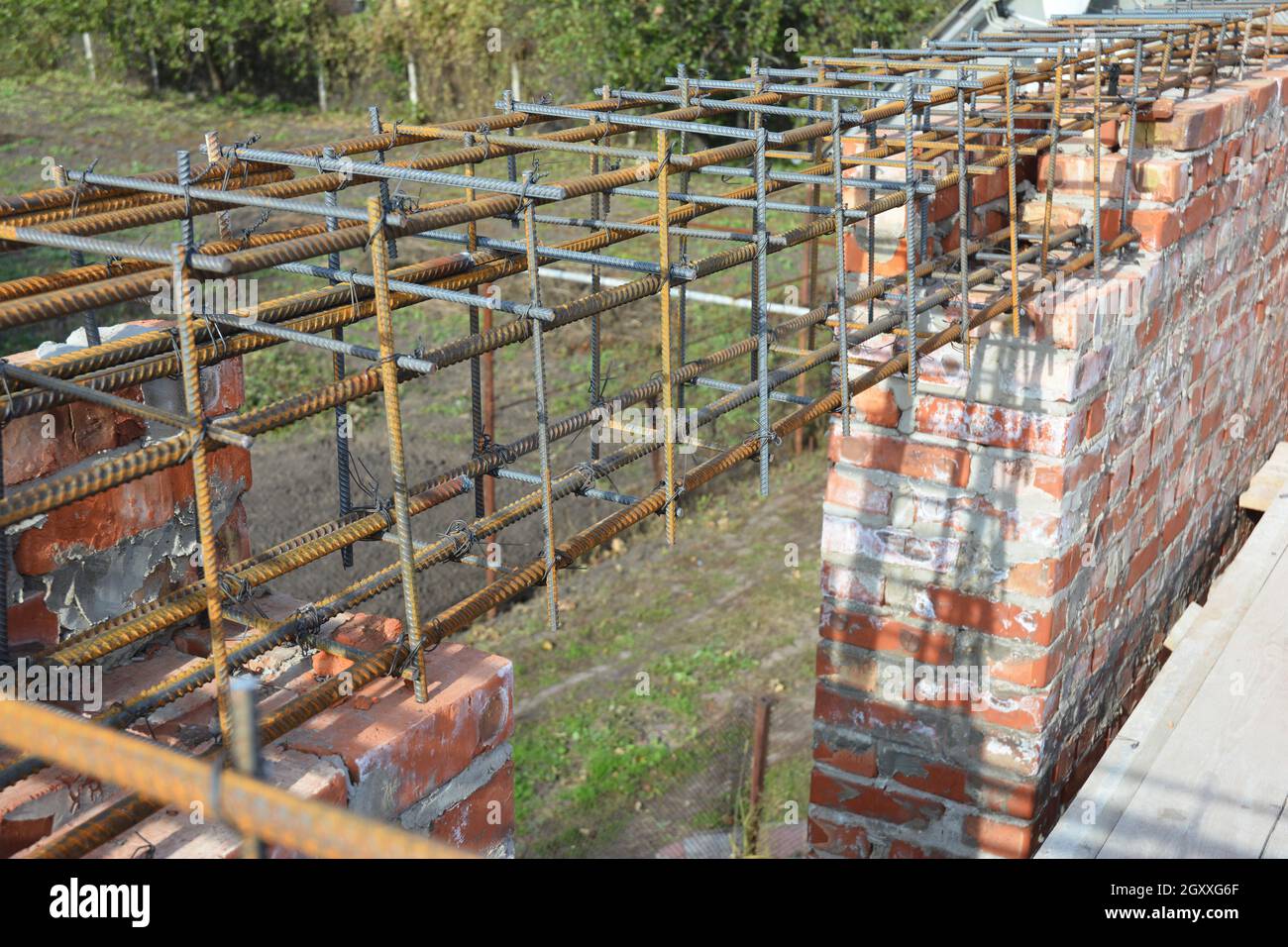 Reinforcement house window lintel concrete bars with wire rod Stock ...