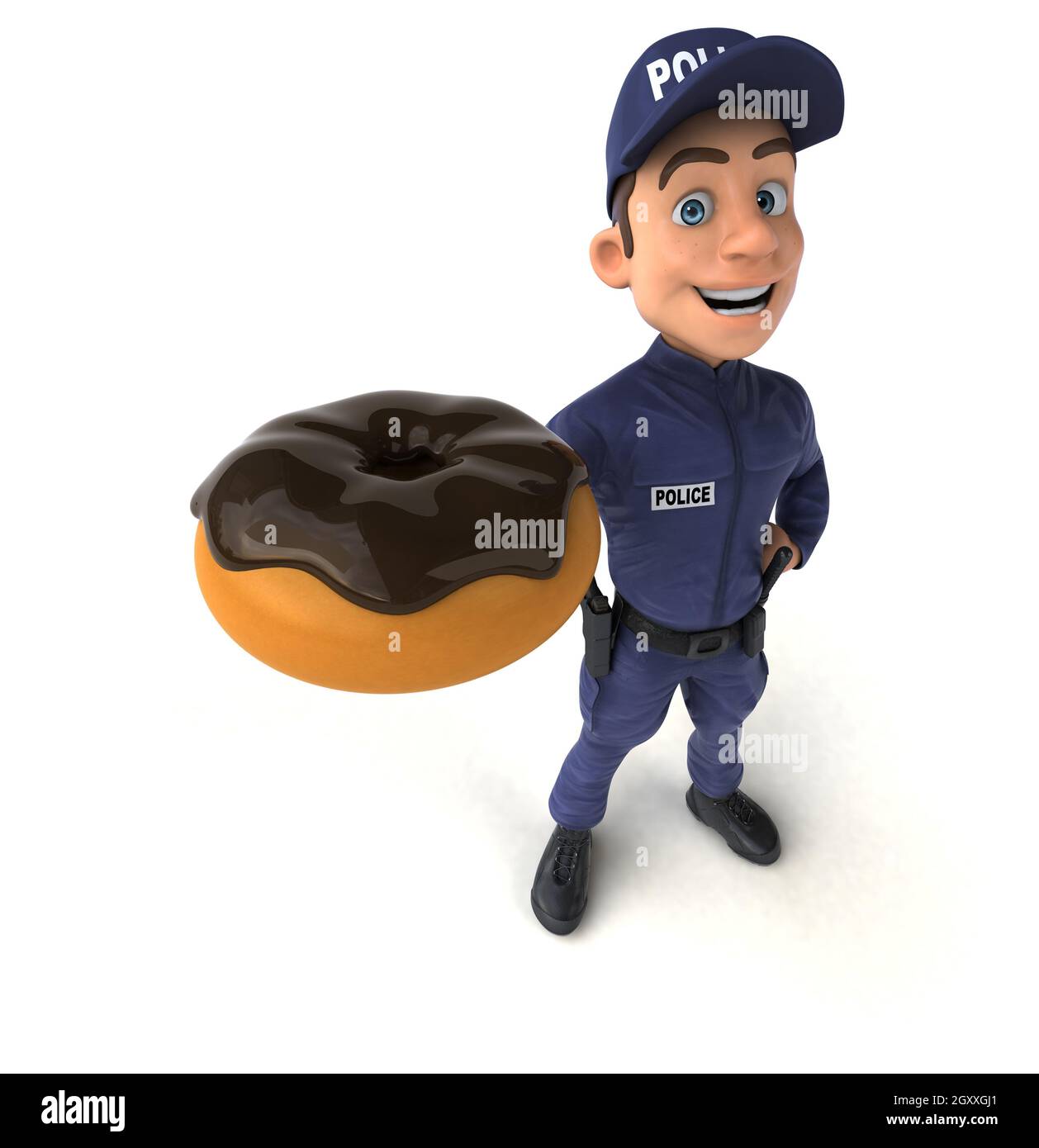 Fun 3D illustration of a cartoon Police Officer Stock Photo - Alamy