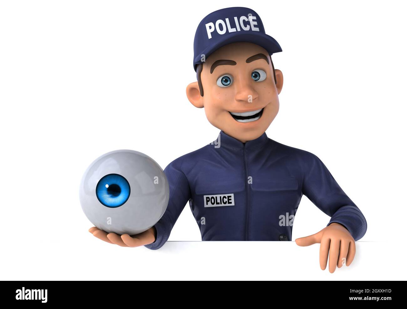 Fun 3D illustration of a cartoon Police Officer Stock Photo - Alamy