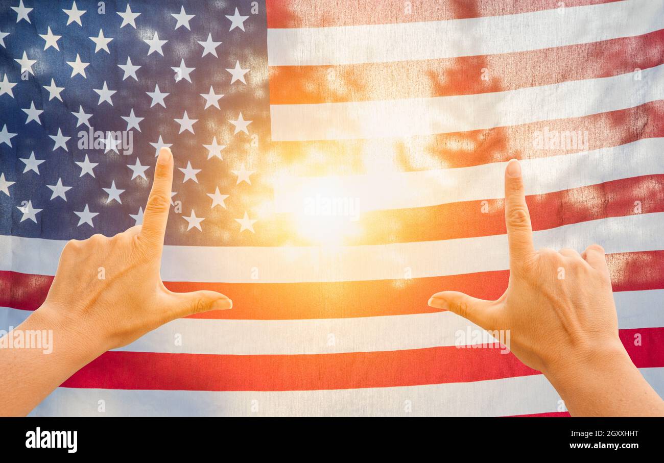 American flag sun shining through hi-res stock photography and images ...