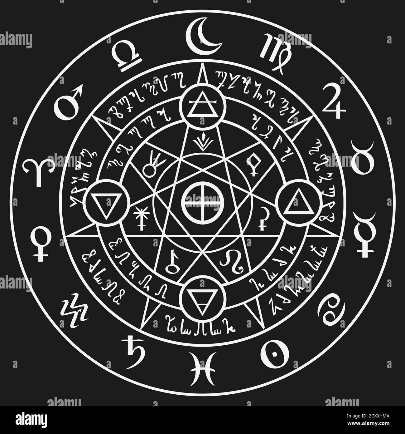 Kabbalah mystical numerology geometric illustration Stock Photo - Alamy