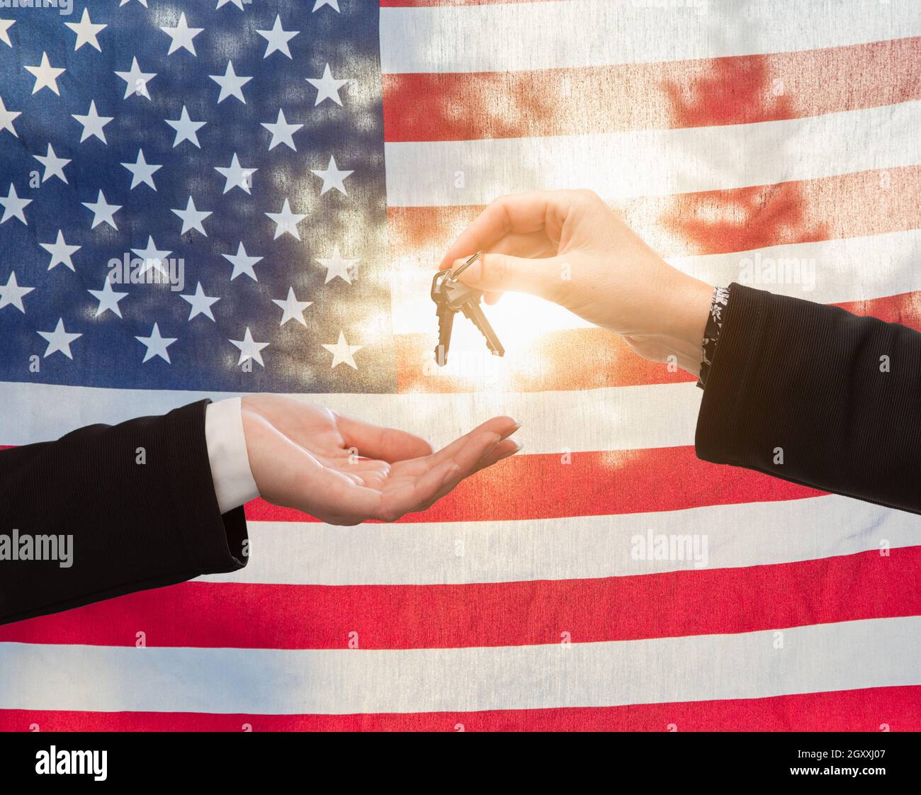 House real estate sign american flag hi-res stock photography and ...