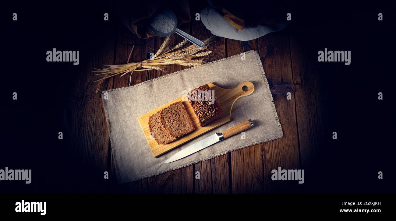 Moist wholemeal bread, crushed or ground whole grain Stock Photo - Alamy