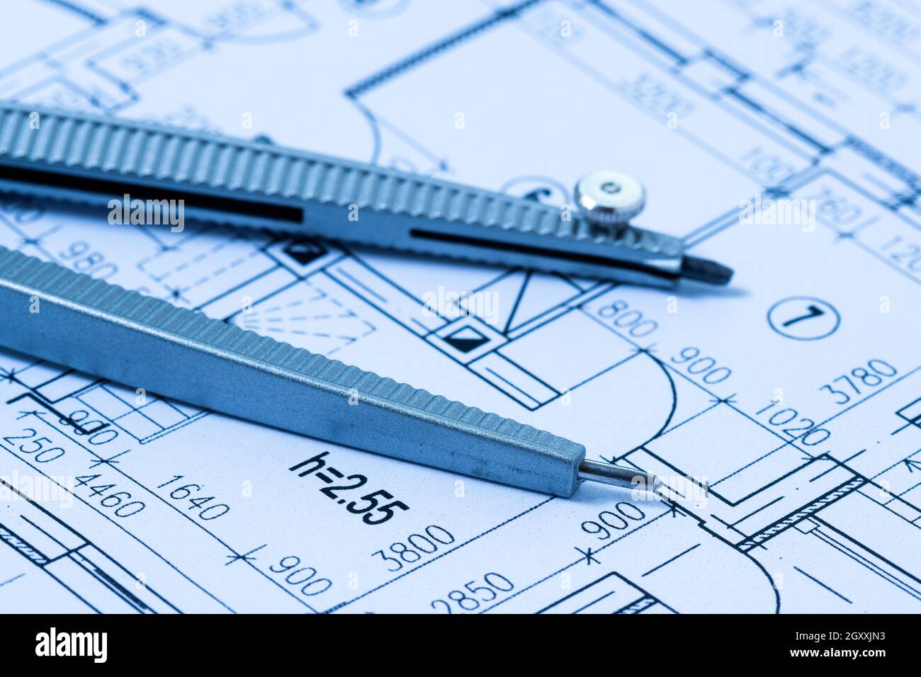Blue engineering drawings construction hi-res stock photography and ...