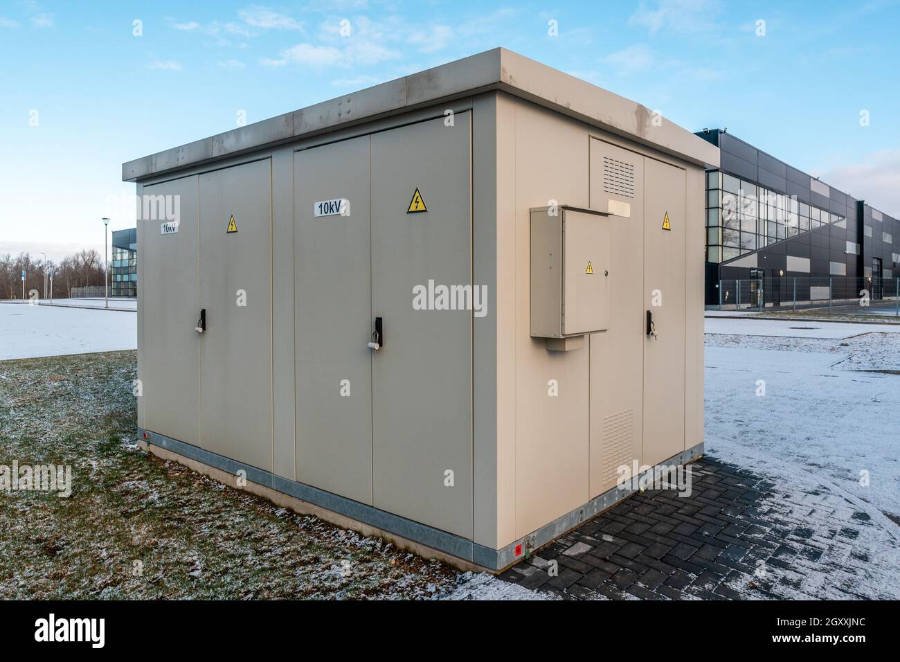 Electric control cabinet stand at side street in city Stock Photo - Alamy
