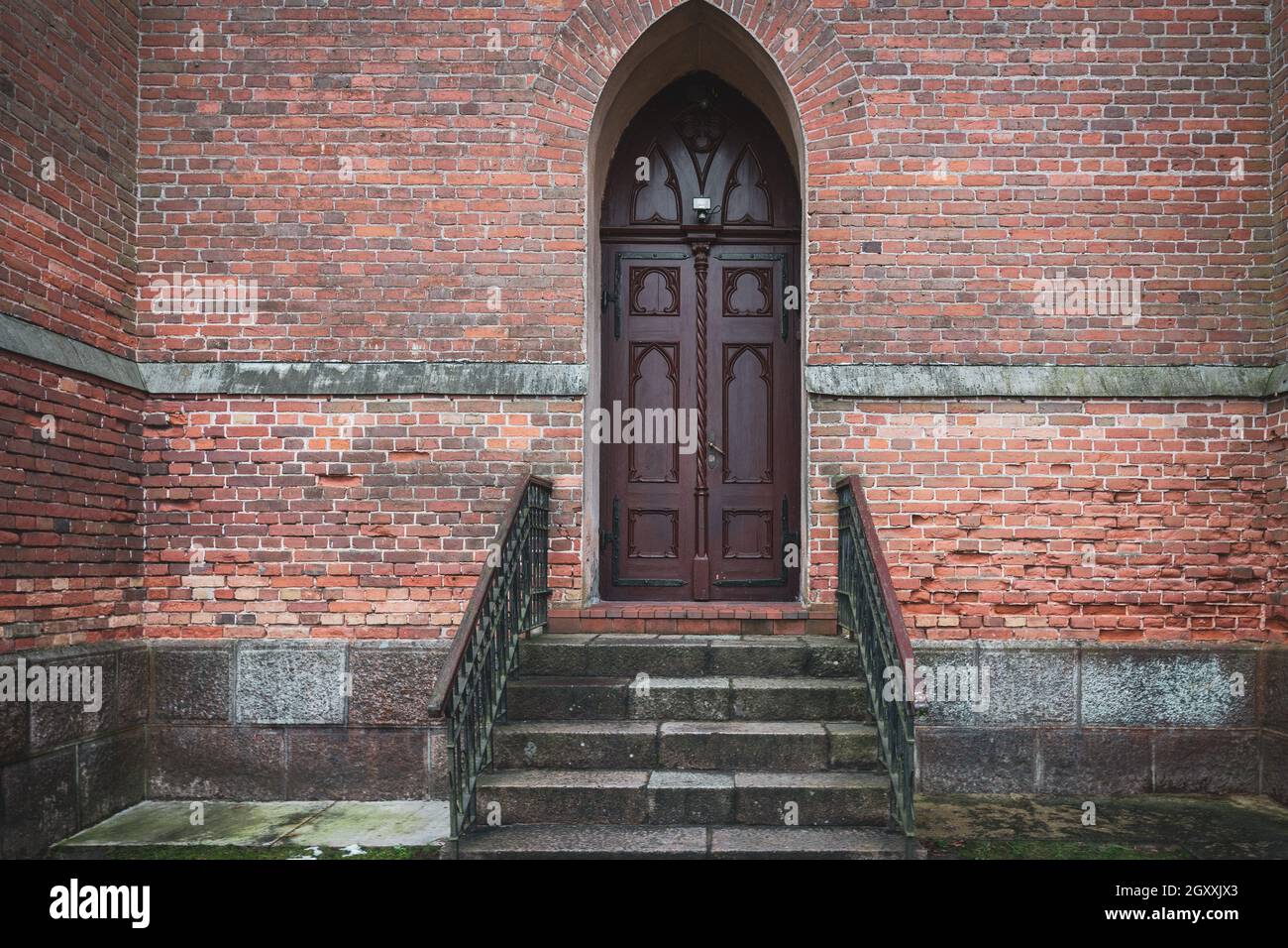Stairs to the entrance door of an old church Stock Photo - Alamy