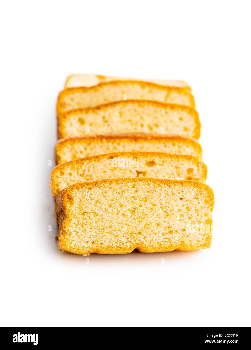 Sliced sponge dessert. Sweet sponge cake isolated on white background ...