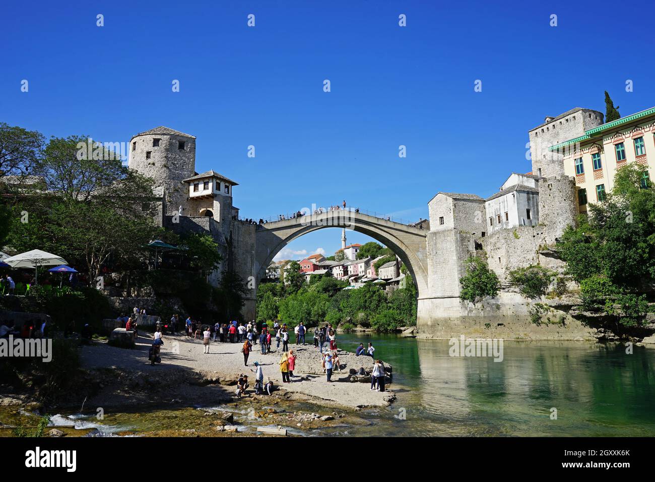 Exterior architecture design of Old bridge Stari Most,hump-backed stone ...