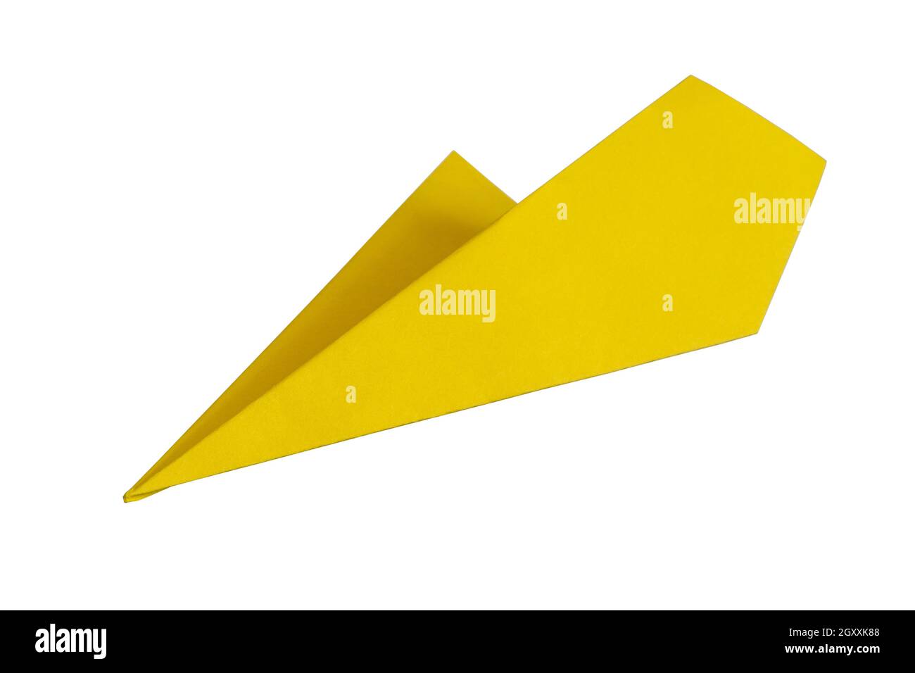 Yellow paper plane. Paper aircraft isolated on a white background Stock ...